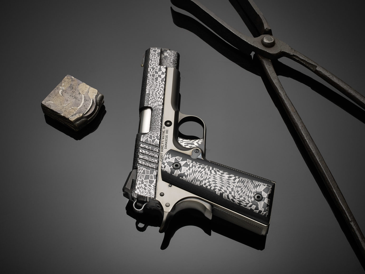 Commander King - A Damascus Steel 1911 by Cabot Guns