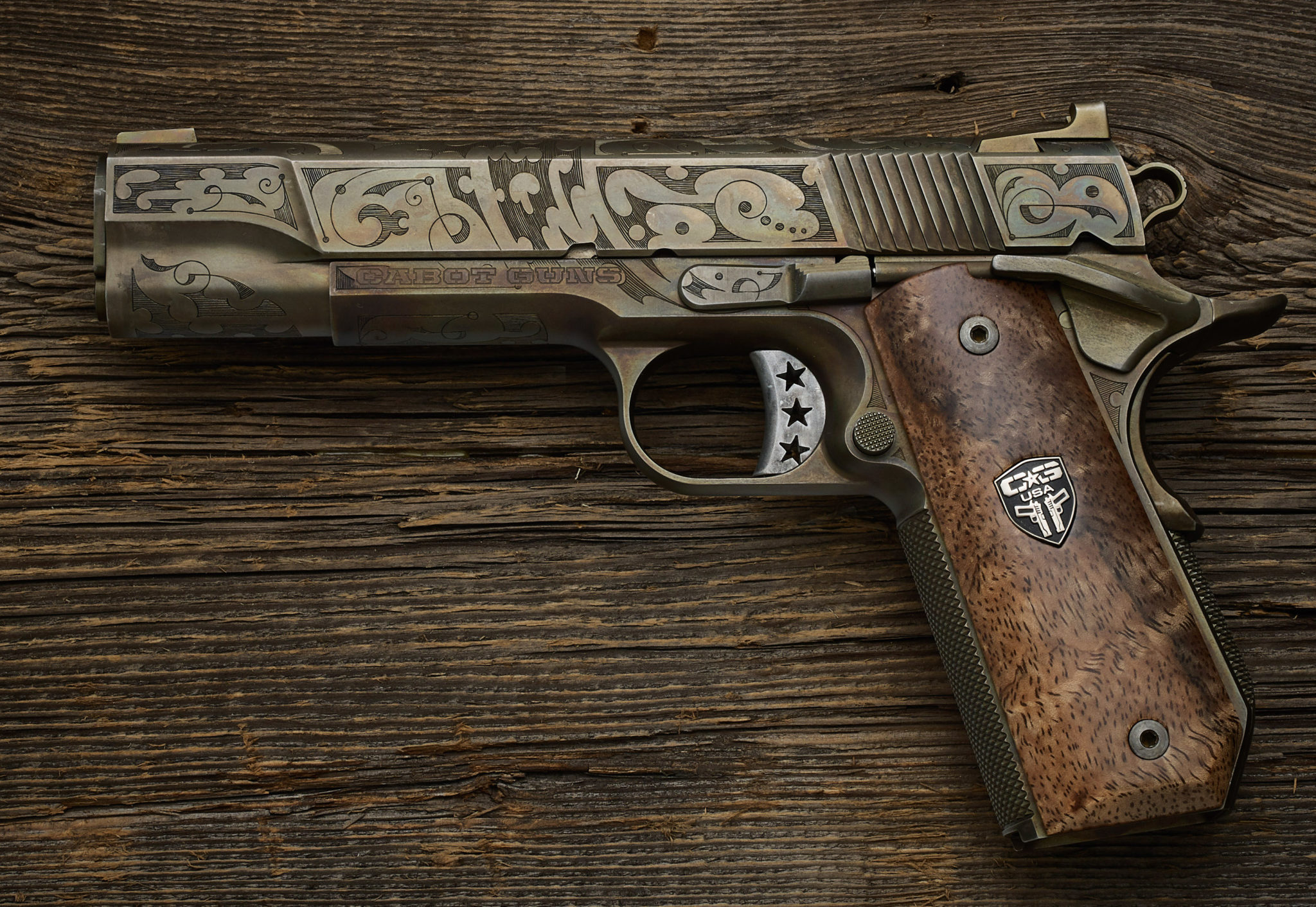 Cabot SOB Raven Hand Engraved 1911- Cabot Guns